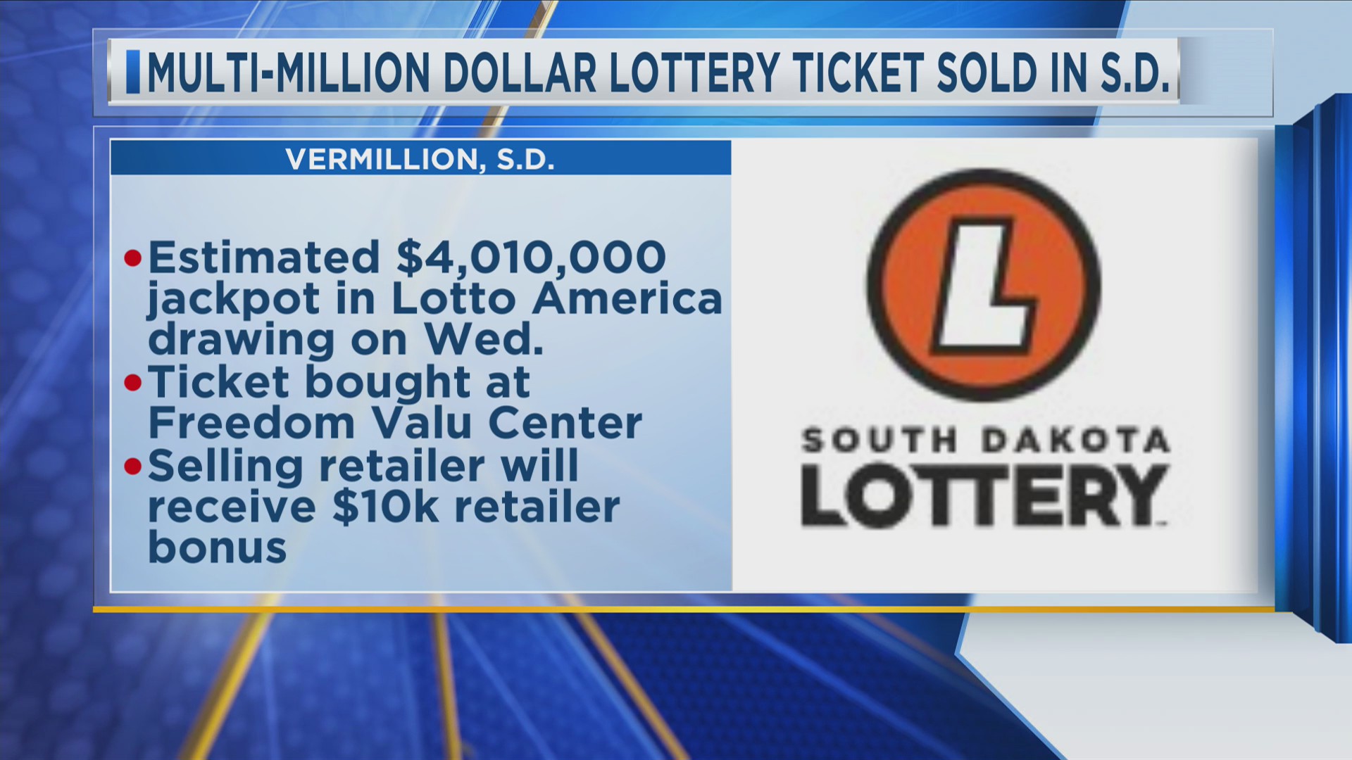 Multi-Million Dollar Lottery Ticket Sold In S.D.