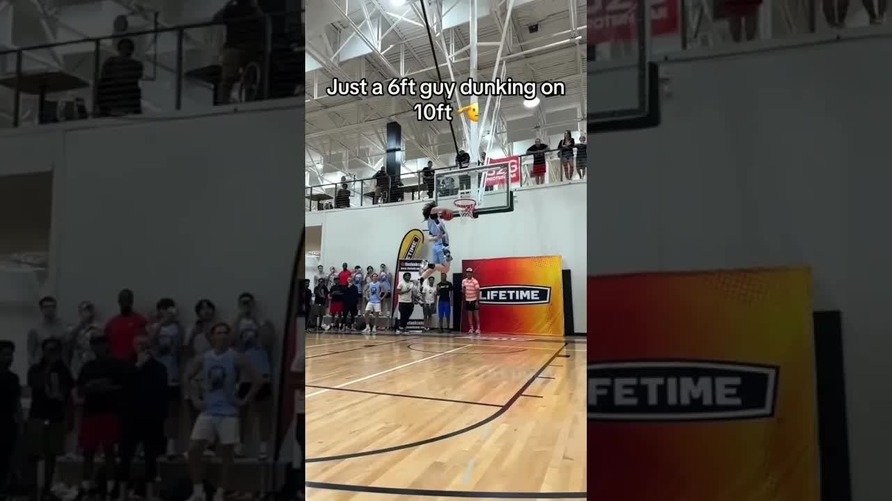 insane behind-the-back dunk by 6ft athlete