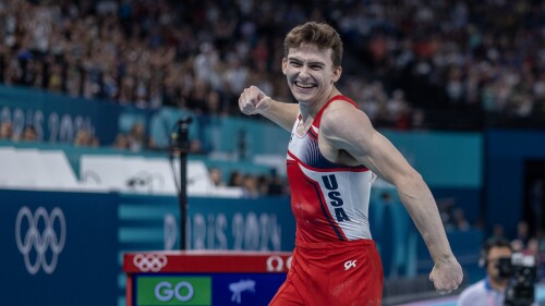 Asher Hong takes record lead at Xfinity U.S. Gymnastics Championships