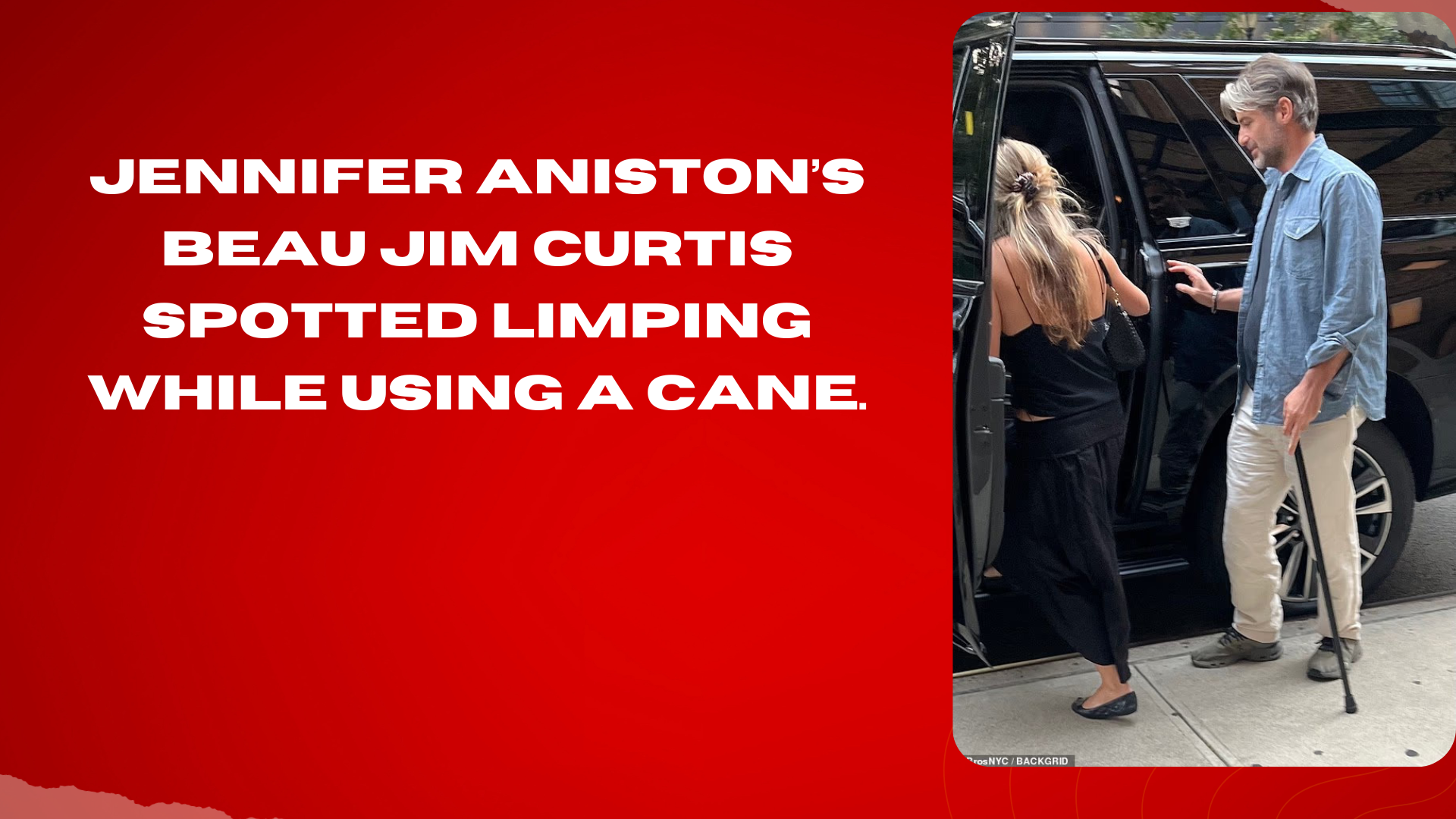Jennifer Aniston’s Beau Jim Curtis Spotted Limping While Using A Cane.