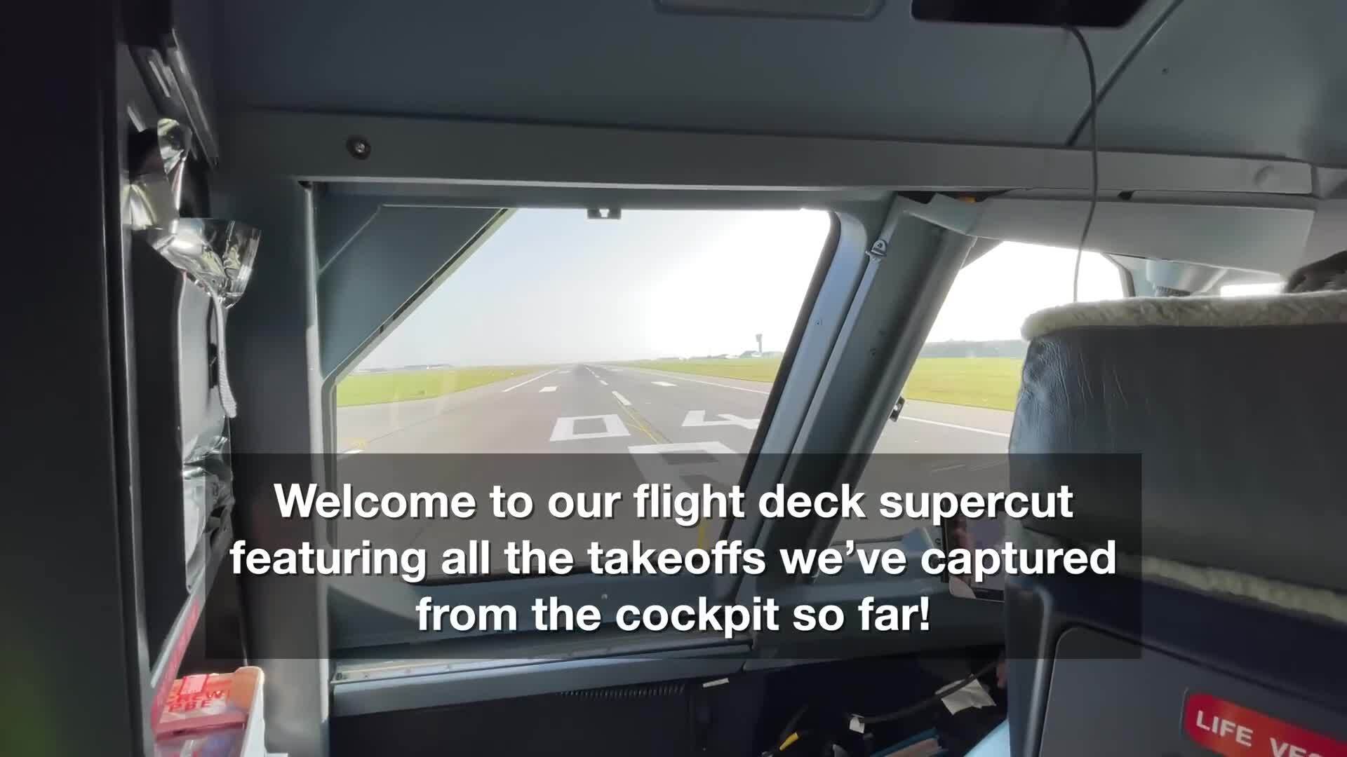 Flight deck SUPERCUT – all the TAKEOFFS! [4K] A330 A320 A220 A350 ...