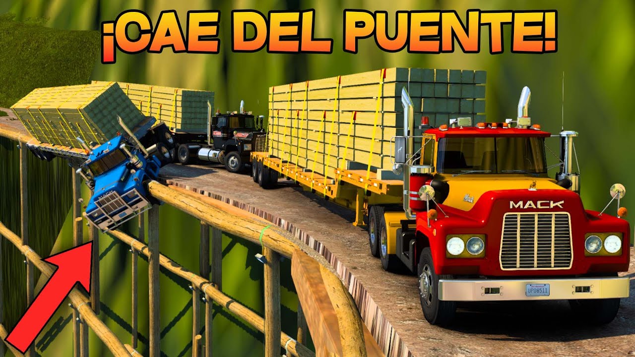¡3 Camiones Cruzan Peligroso Puente! | Extremo | American Truck Simulator