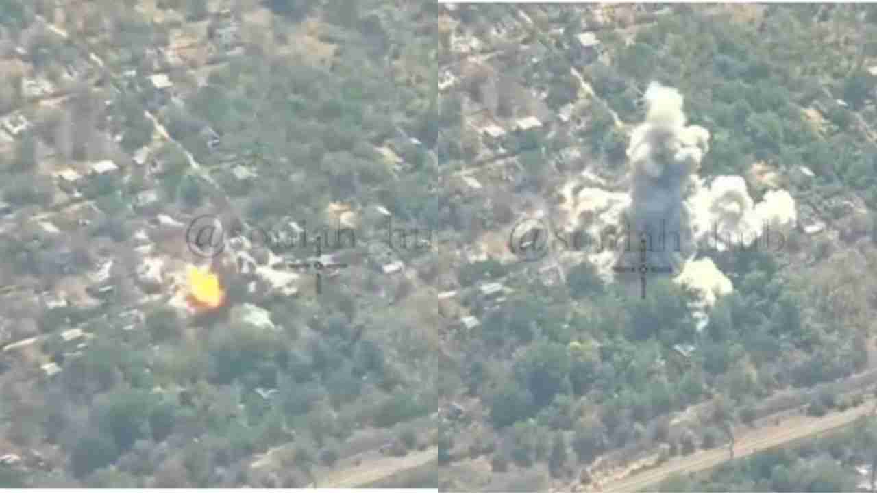 Ukrainian fighter jet destroys Russian post with precision bomb in ...