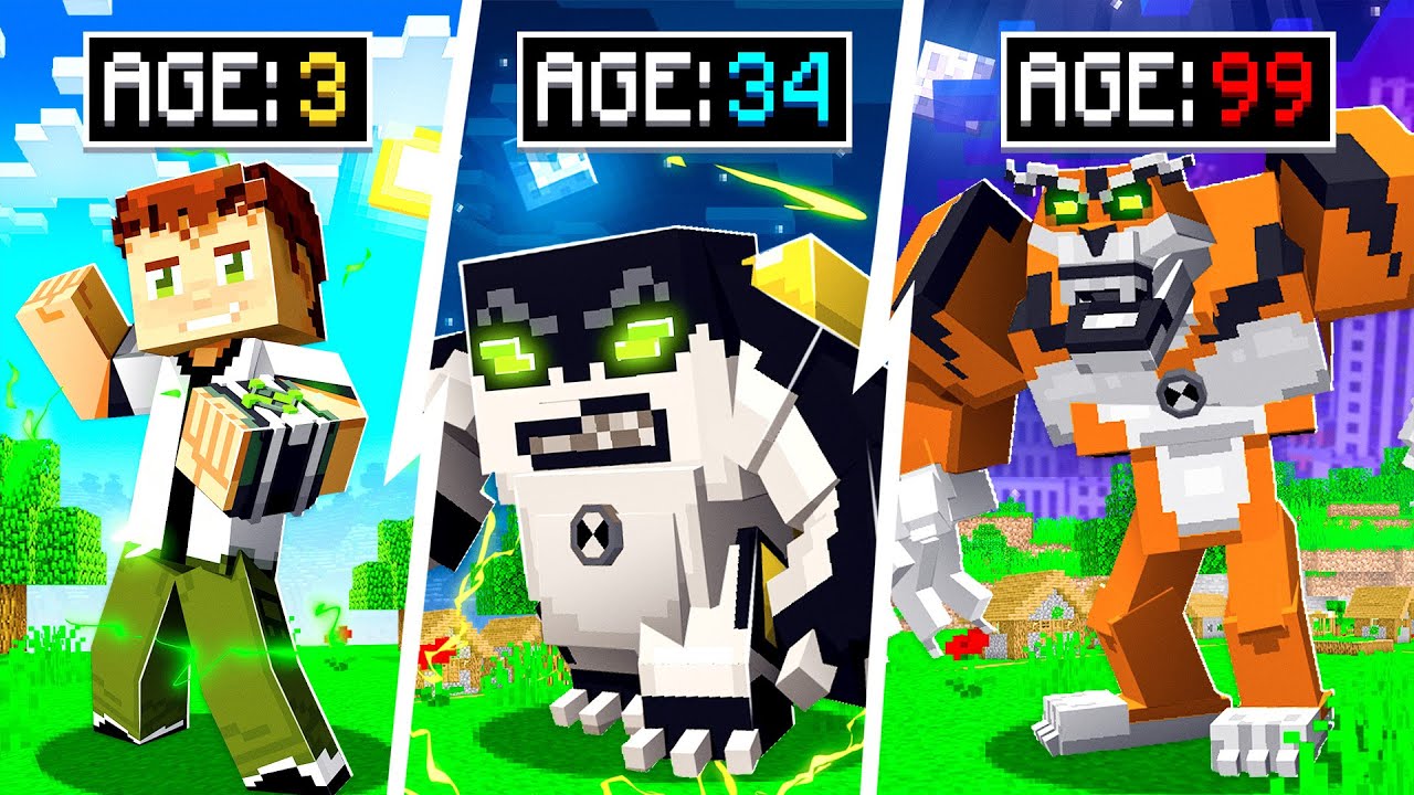 Morphing into every Ben 10 alien in Minecraft