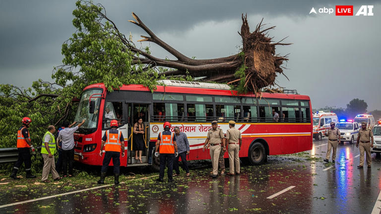 4 Dead, Several Injured As Tree Falls On UP Roadways Bus In Barabanki During Heavy Rain
