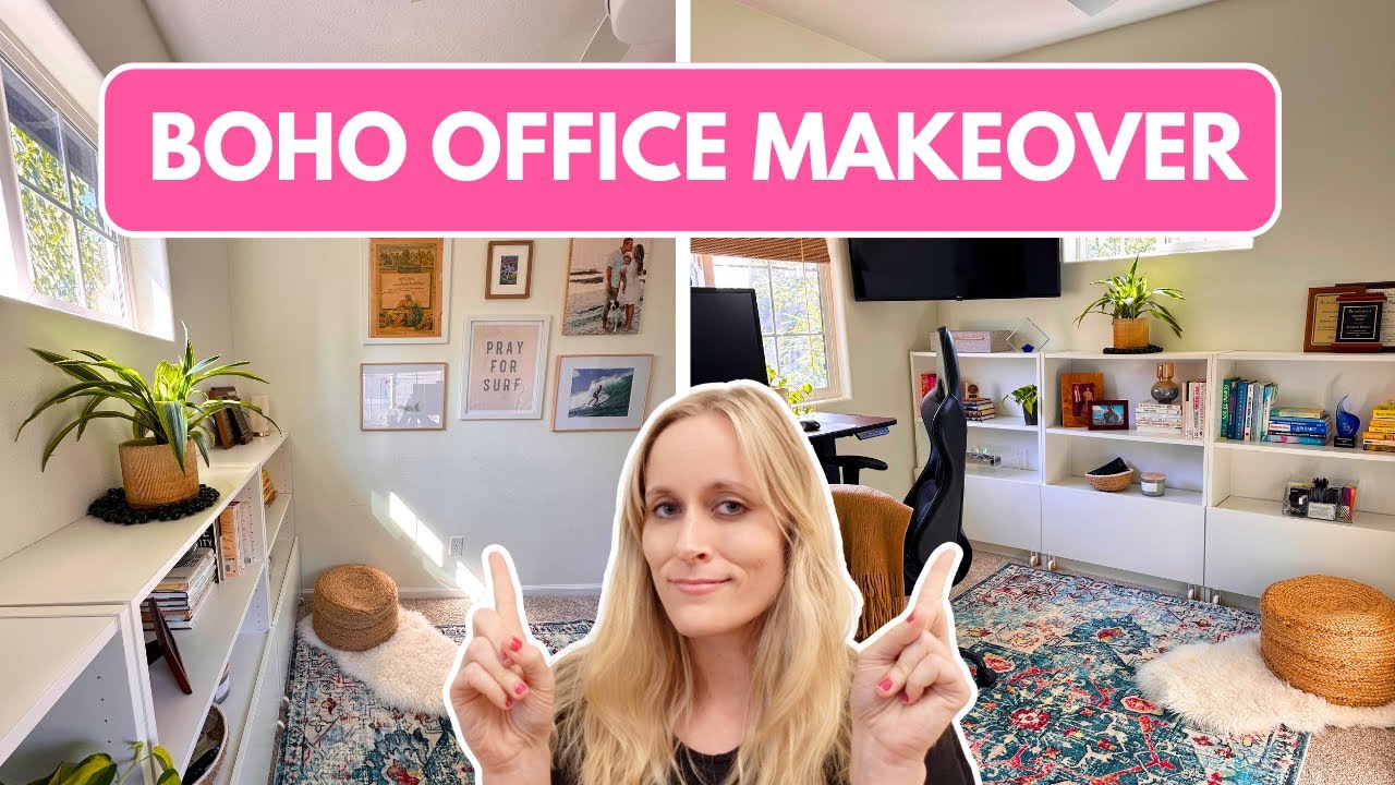 Flip small boho office on a low budget with easy makeover