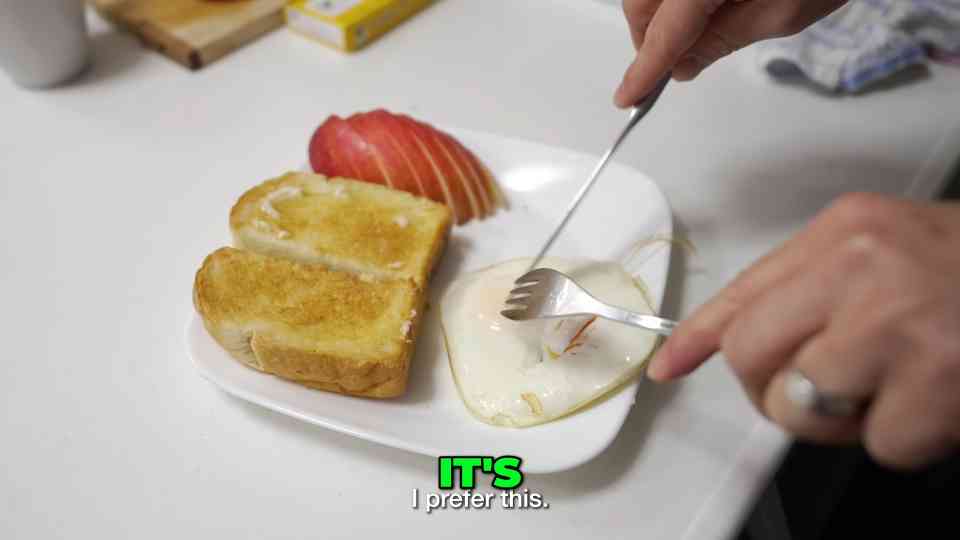 Simple and tasty egg toast with hotel bread