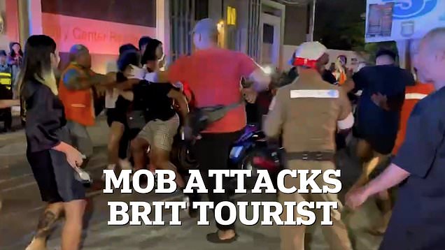 Angry mob attacks a Brit tourist after crash leaves woman in a coma