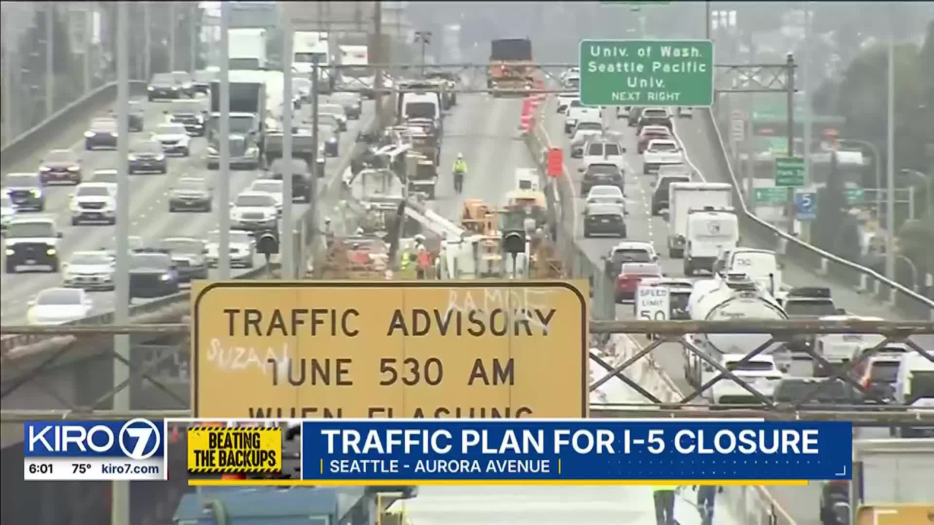 SDOT bringing extra crews to clear blockages during I-5 closure