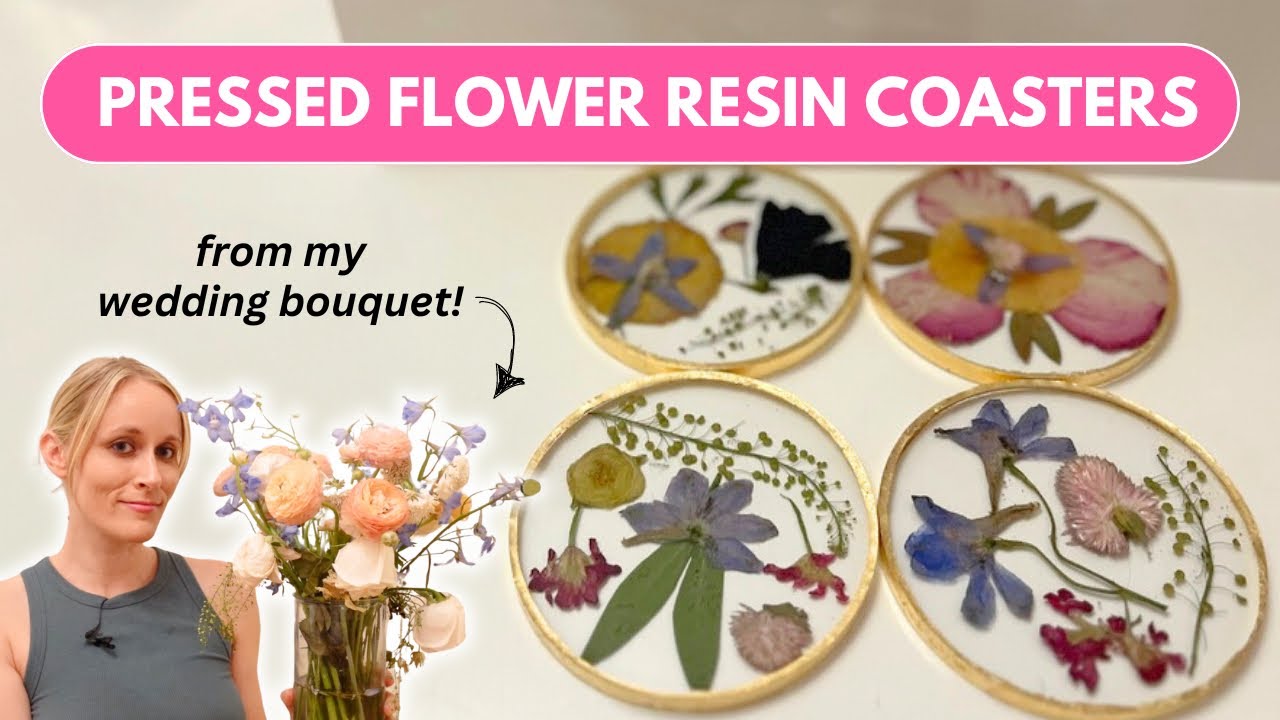Preserve wedding flowers in resin coasters for lasting memories