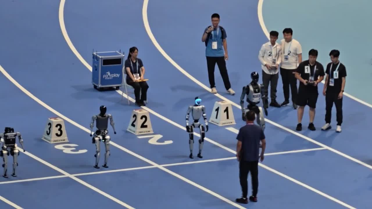 Athletic automatons compete in track and field at the first World ...