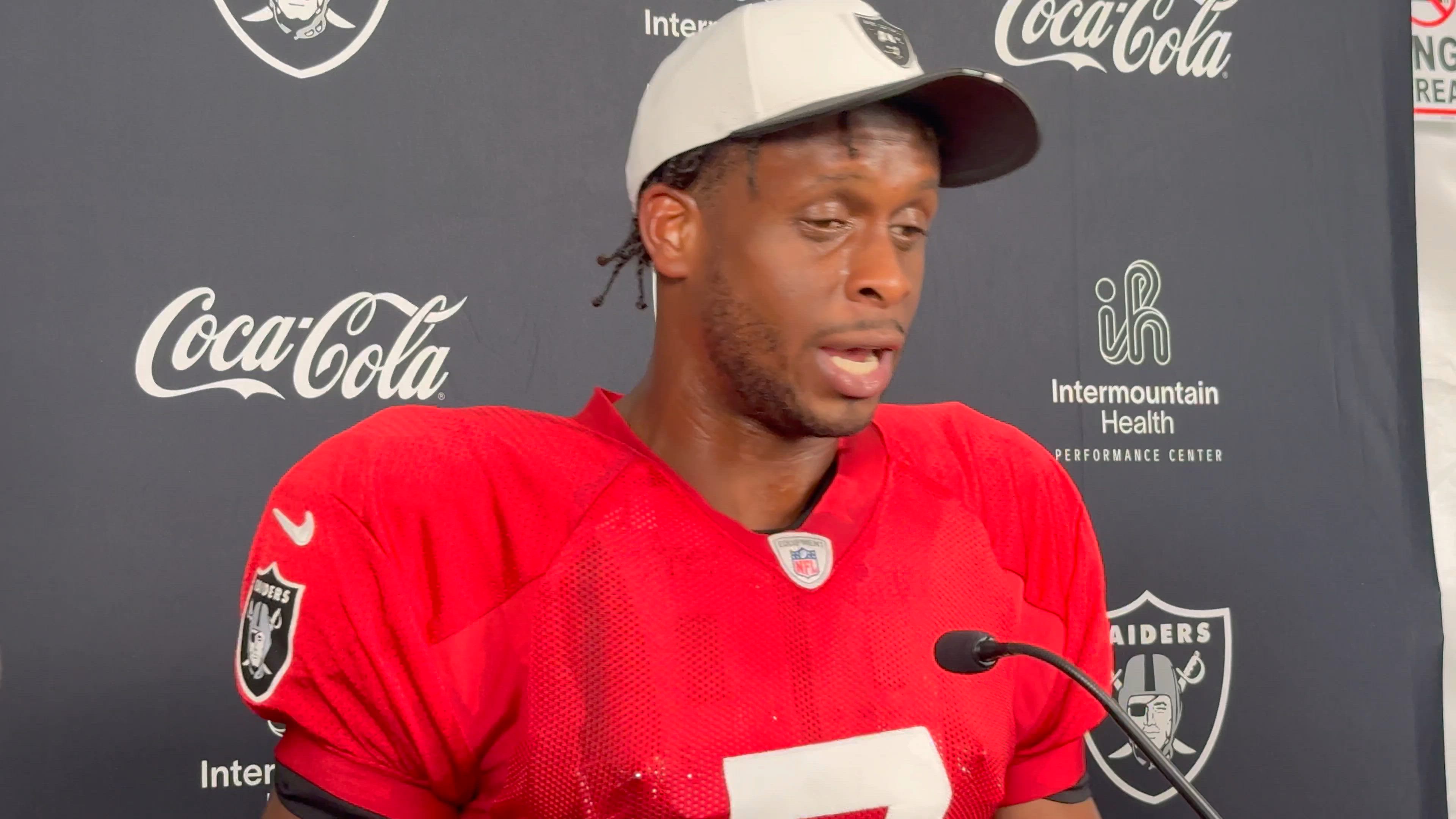 Las Vegas Raiders QB Geno Smith on Ashton Jeanty, The Joint Practice ...