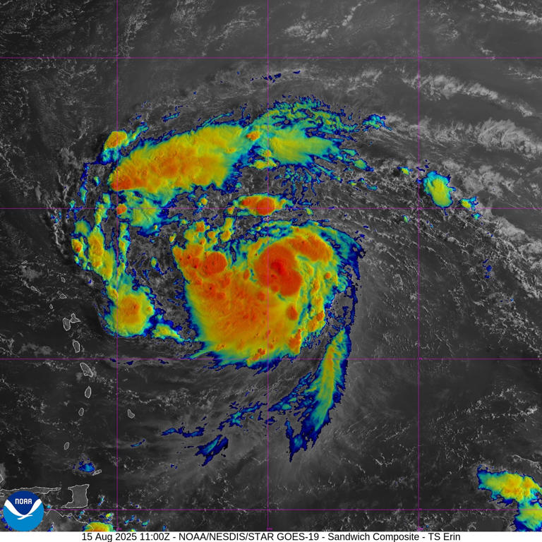 Hurricane Erin, first Atlantic hurricane in 2025, forms early Friday ...
