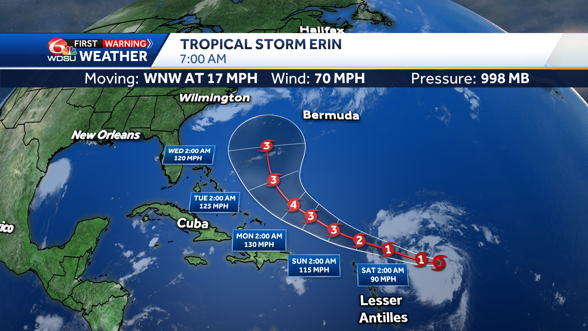 Tracking Tropical Storm Erin: Interactive storm radar, maps, spaghetti ...
