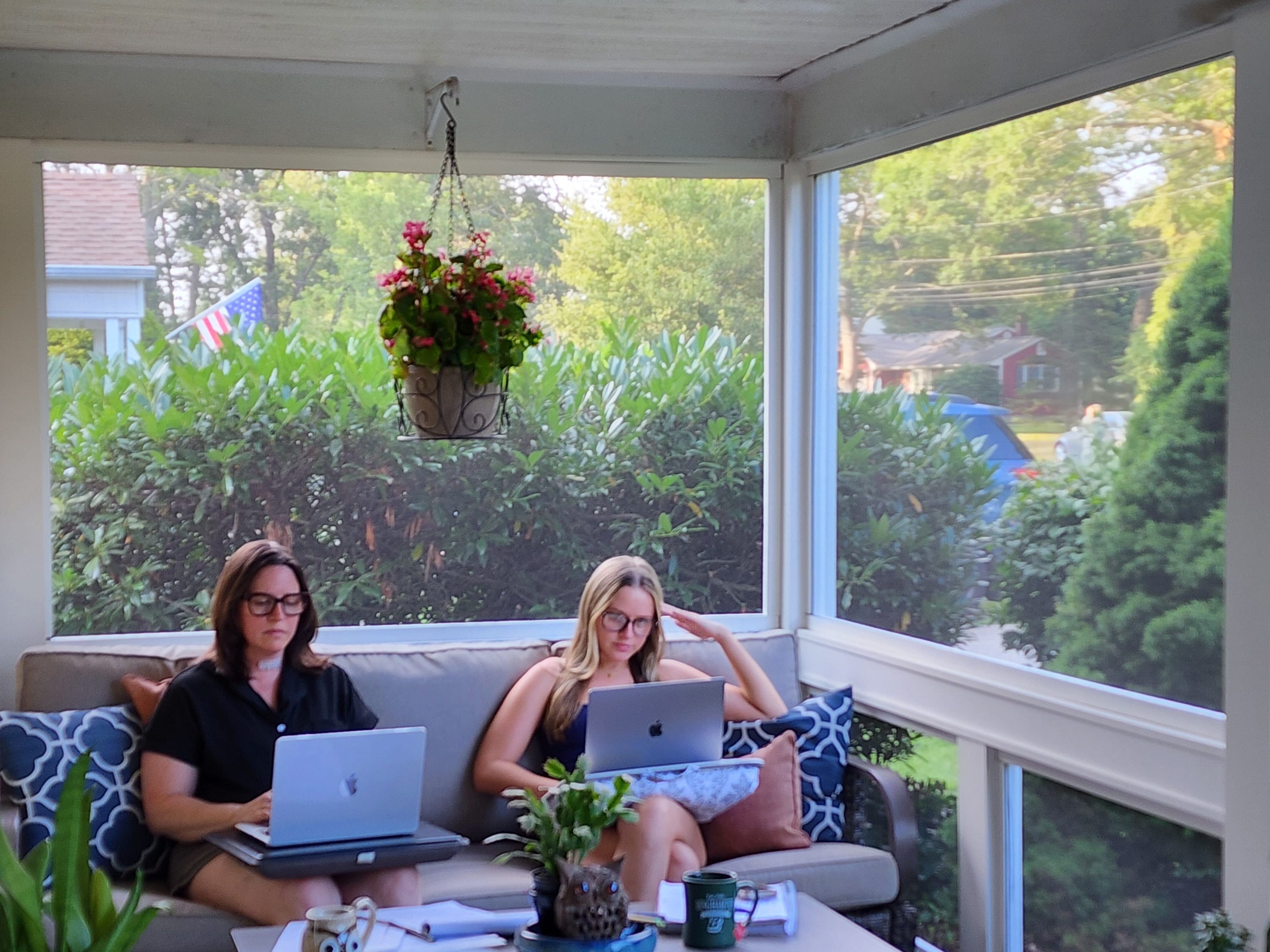 I turned my screened-in porch into a home office this summer, so my ...