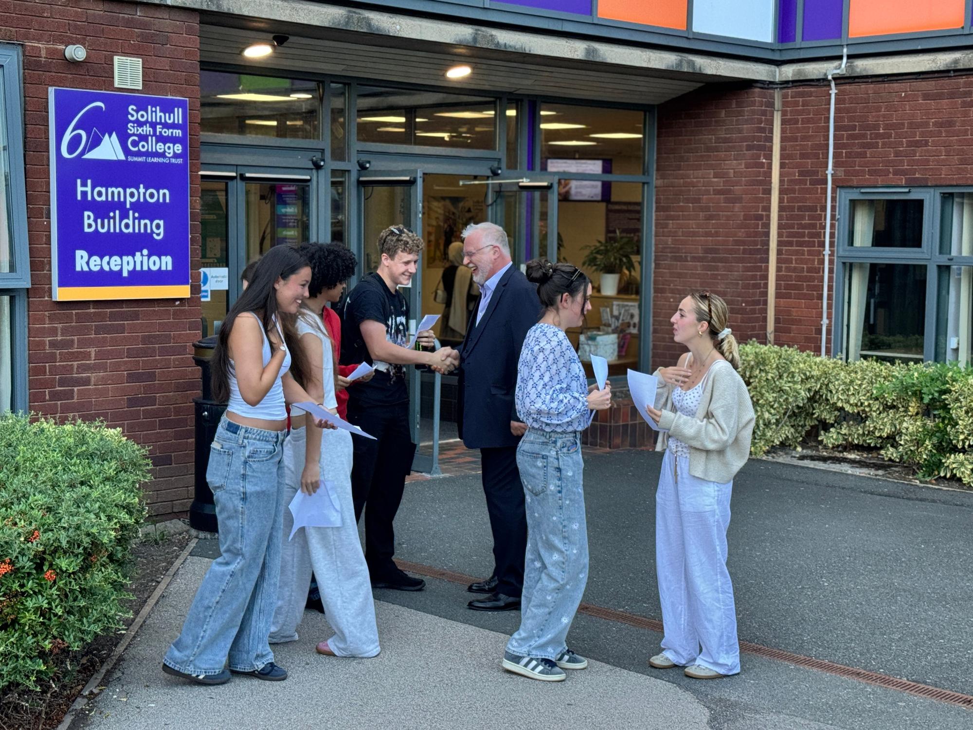 Solihull Sixth Form College celebrates exam success