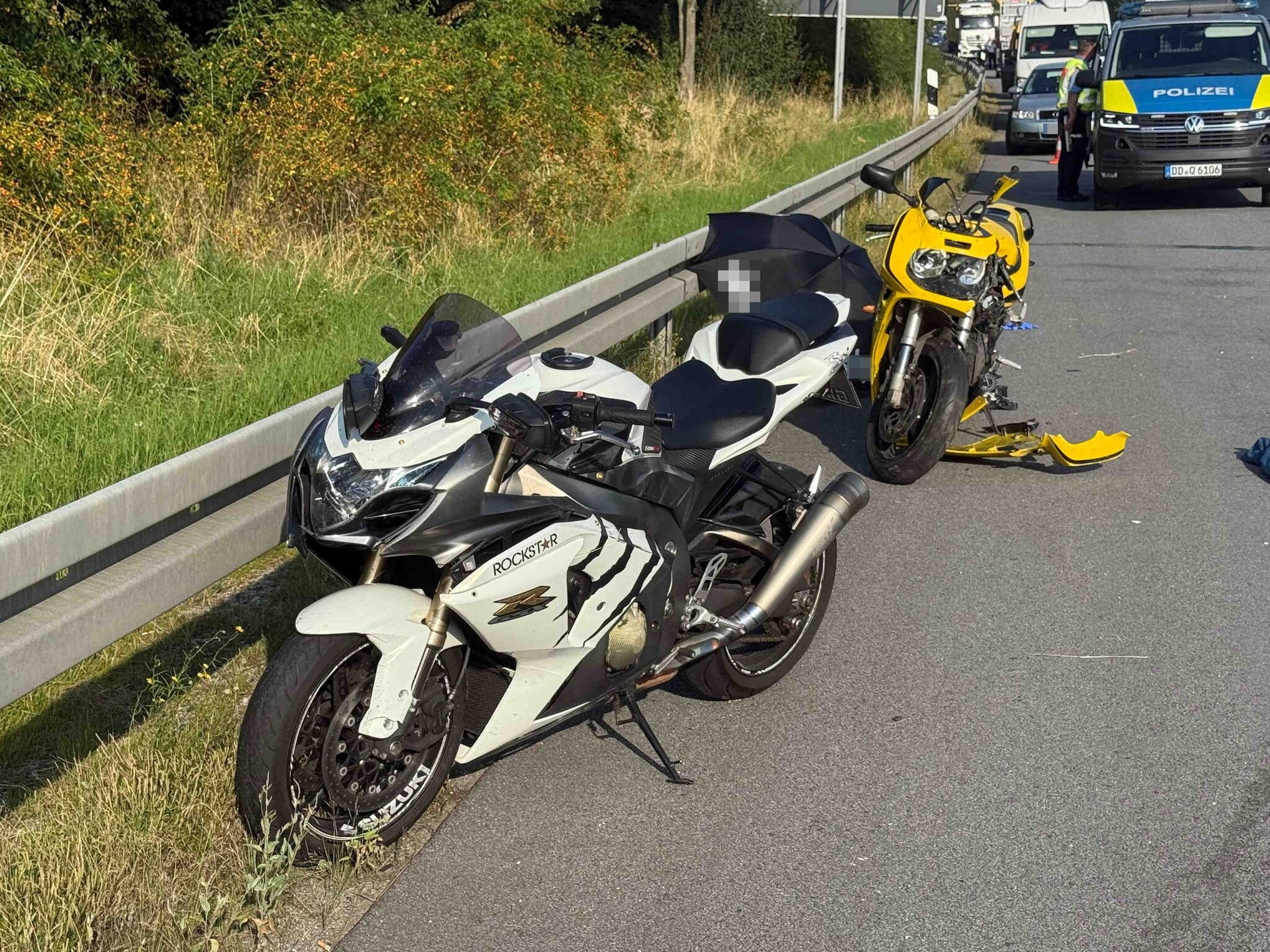 Unfall A4 bei Bautzen: Mehrere Verletzte nach Motorrad-Crash