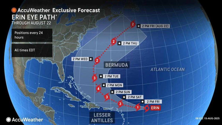 Erin Strengthens To Become First Atlantic Hurricane Of 2025: Here's Latest