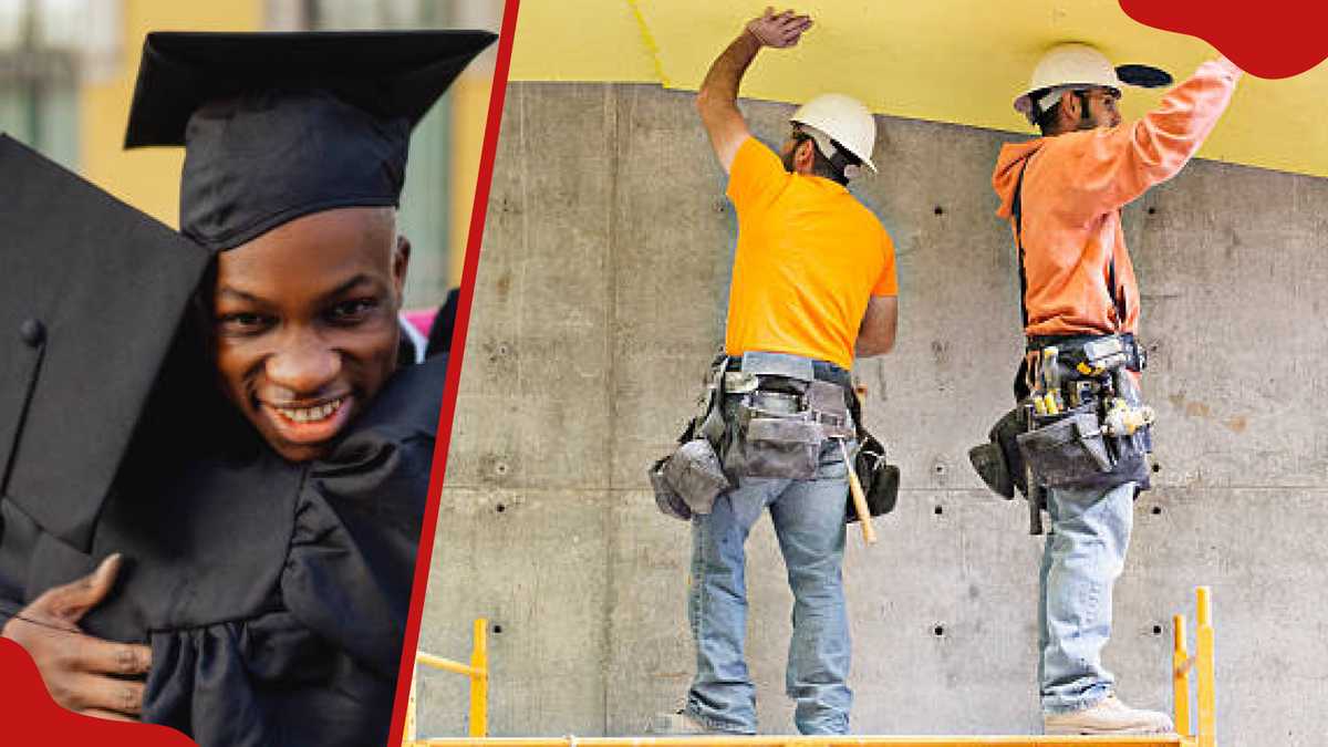 Kenyan graduates working mjengo jobs hilariously compare their degrees ...