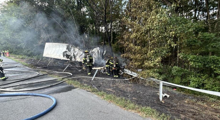 Driver injured in fiery crash on I-295