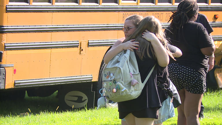 Rockford school bus involved in two-vehicle crash