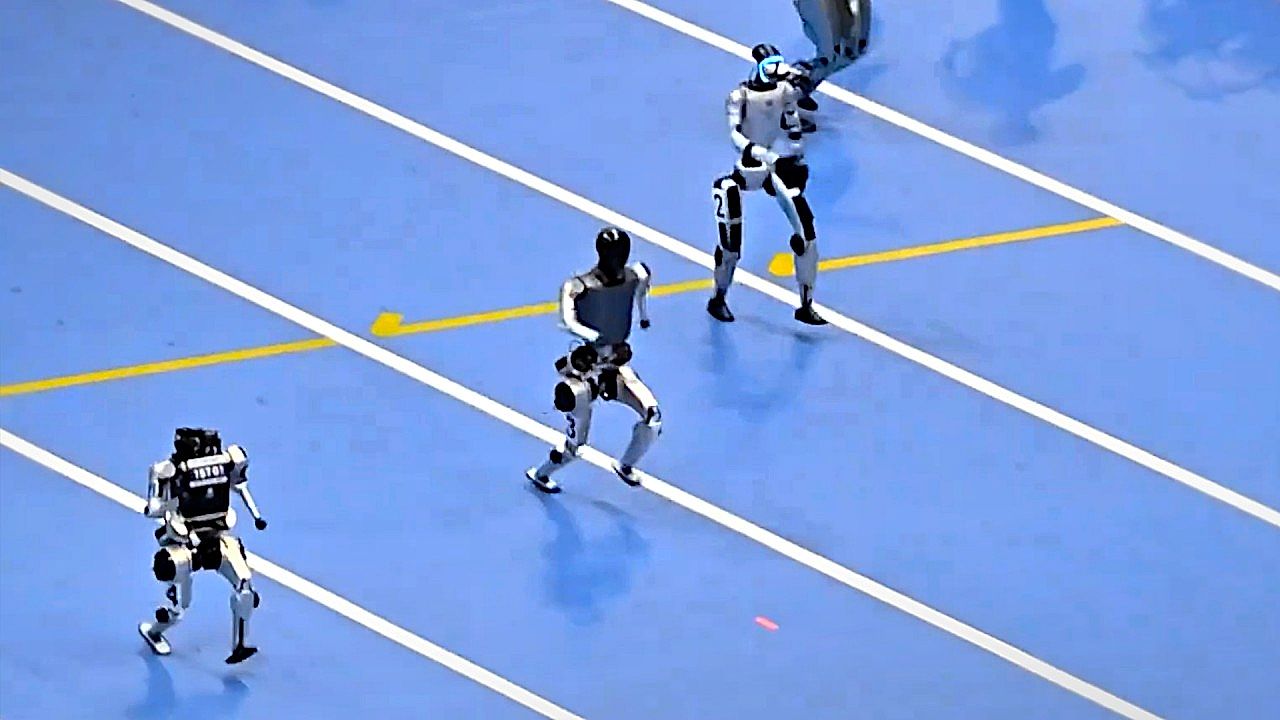 Humanoid robots race and play at first world robot games in Beijing