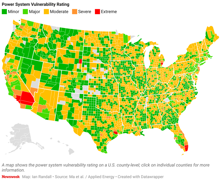 Map shows where power outages are most common in the US