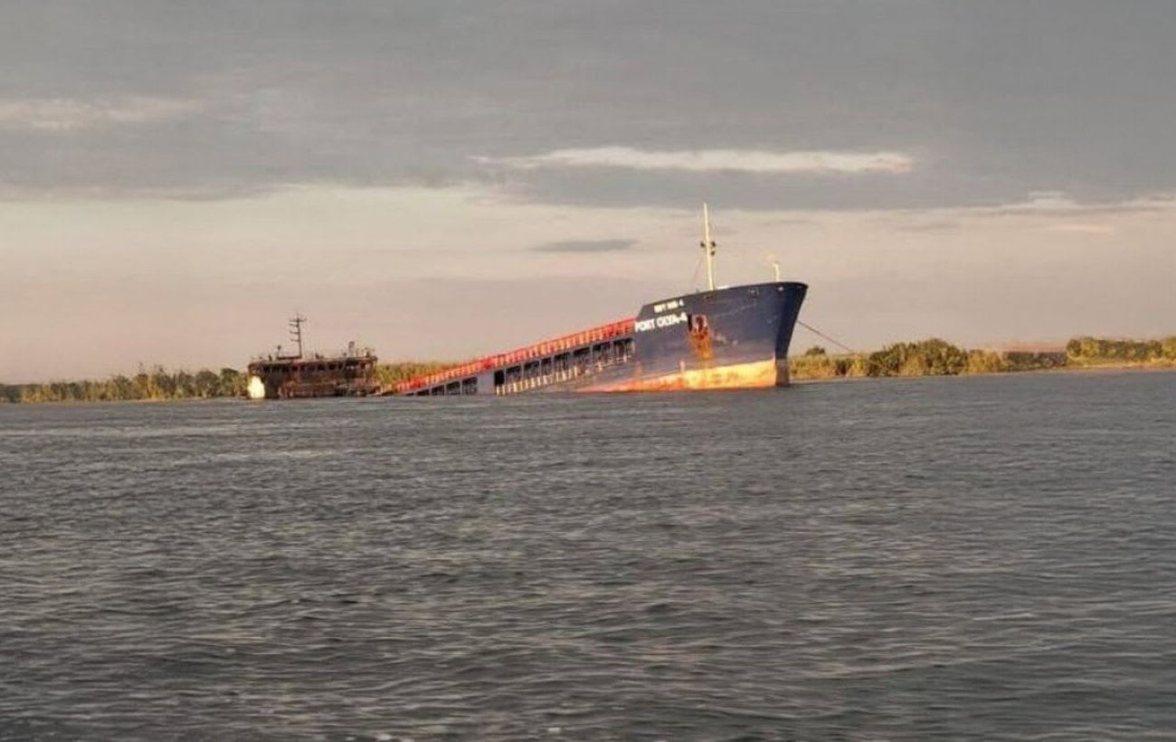 Ukrainian drone strike destroys Russian cargo ship at Caspian port