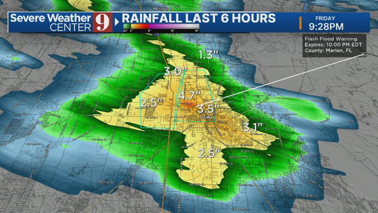 Flash flood warning issued for central Marion County