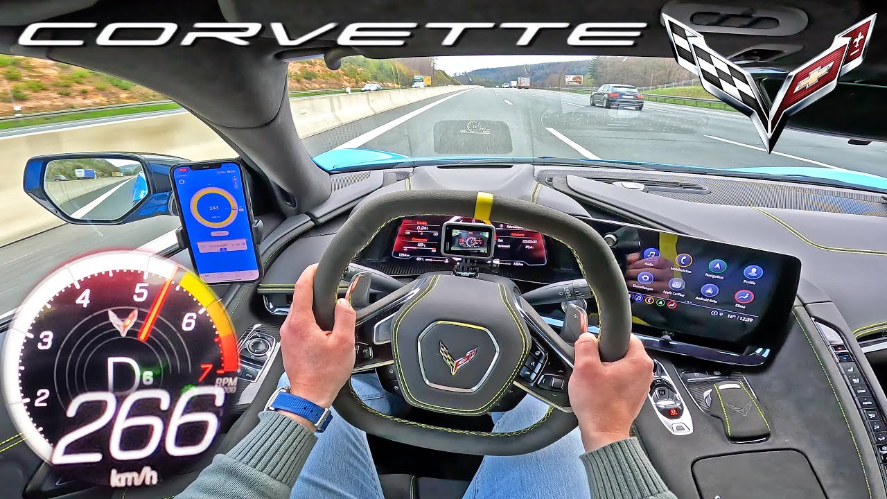 2023 Corvette C8 6.2 V8 on Autobahn