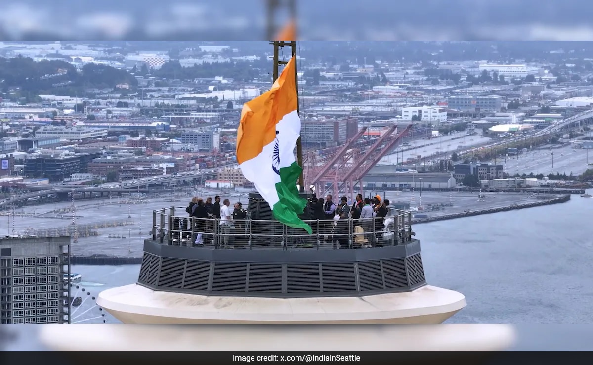 Indian Flag Hoisted On Seattle's Iconic Space Needle For First Time