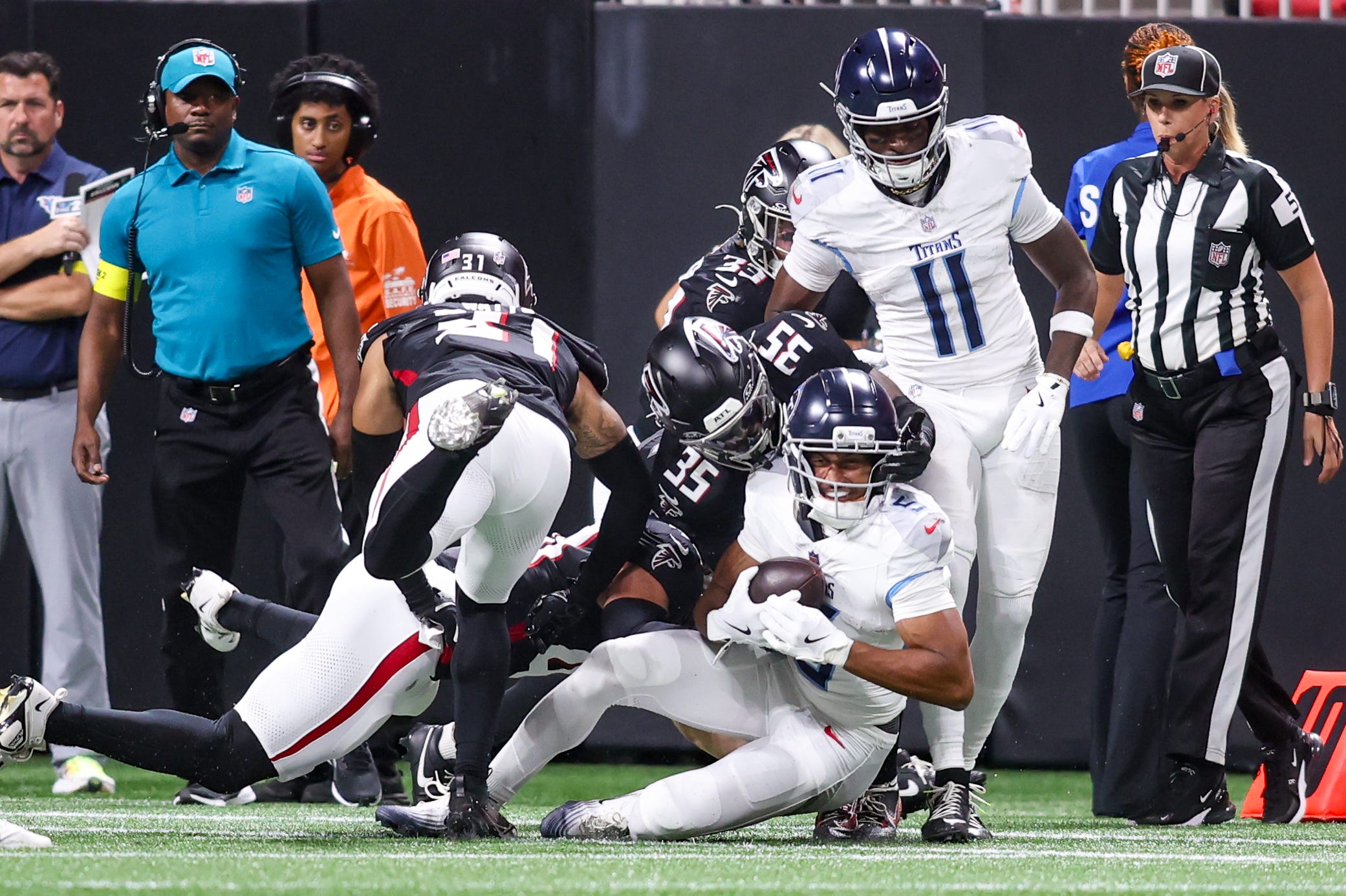 Tennessee Titans rookie WR Elic Ayomanor slides into the starting lineup