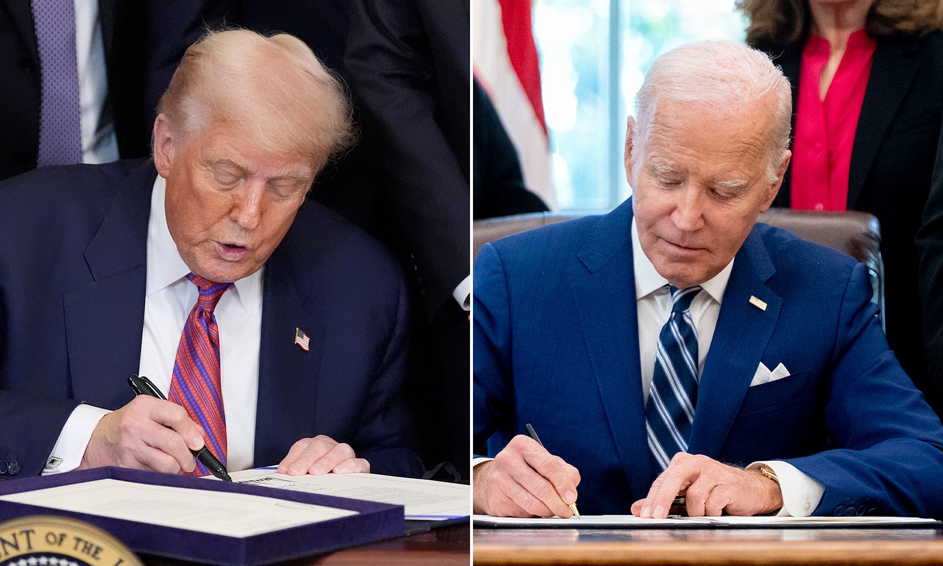 Trump flexes as most muscular executive EVER smashing Biden's four-year ...