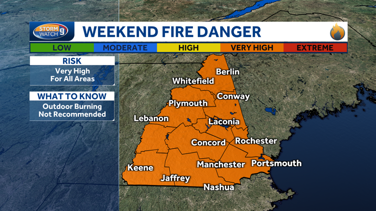 Fire danger very high across New Hampshire; Erin strengthens to major ...