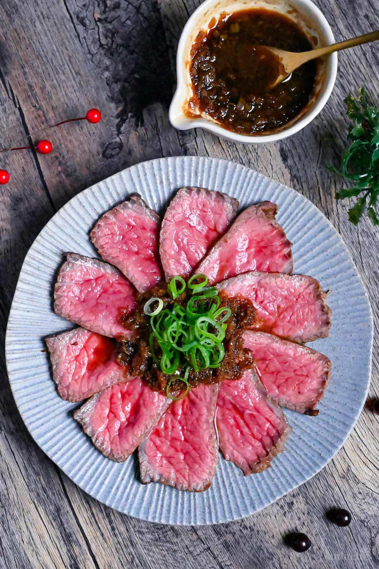 Wafu Roast Beef (Japanese Style Roast Beef with Homemade Sauce)