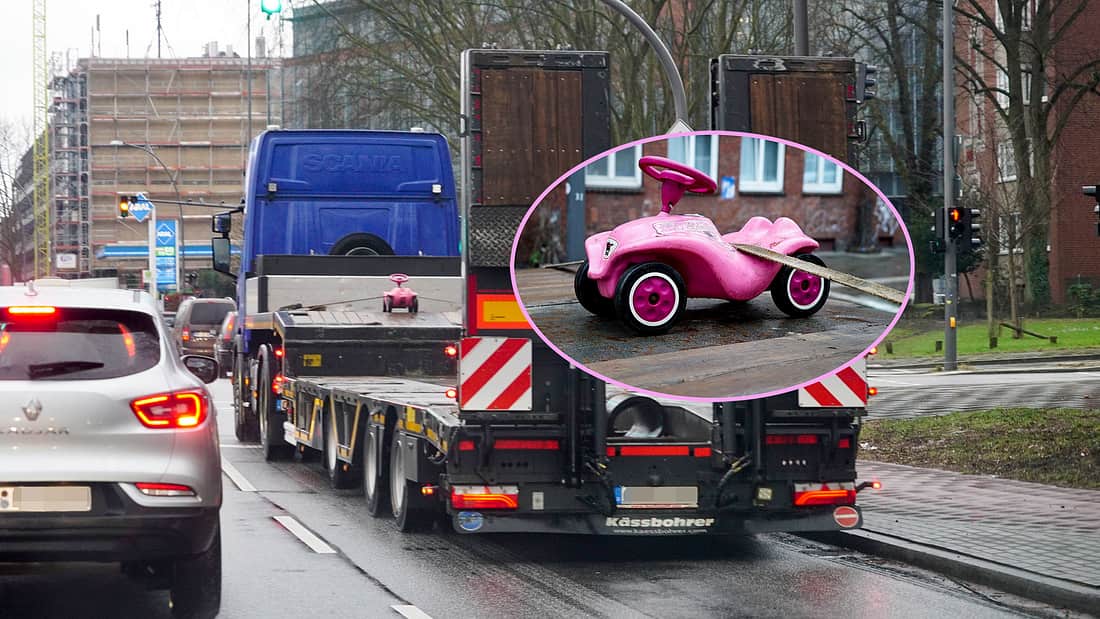 Bobby-Car auf Lkw: Was hat es mit der Mini-Ladung auf sich?