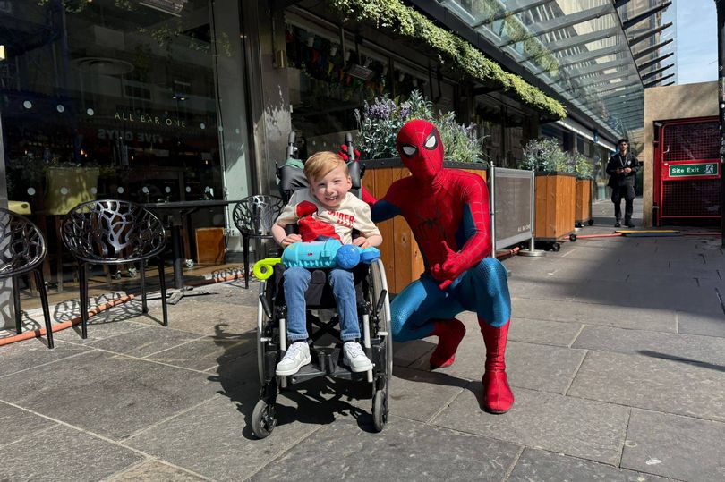 Glasgow boy walks unassisted for first time after meeting Spider-Man