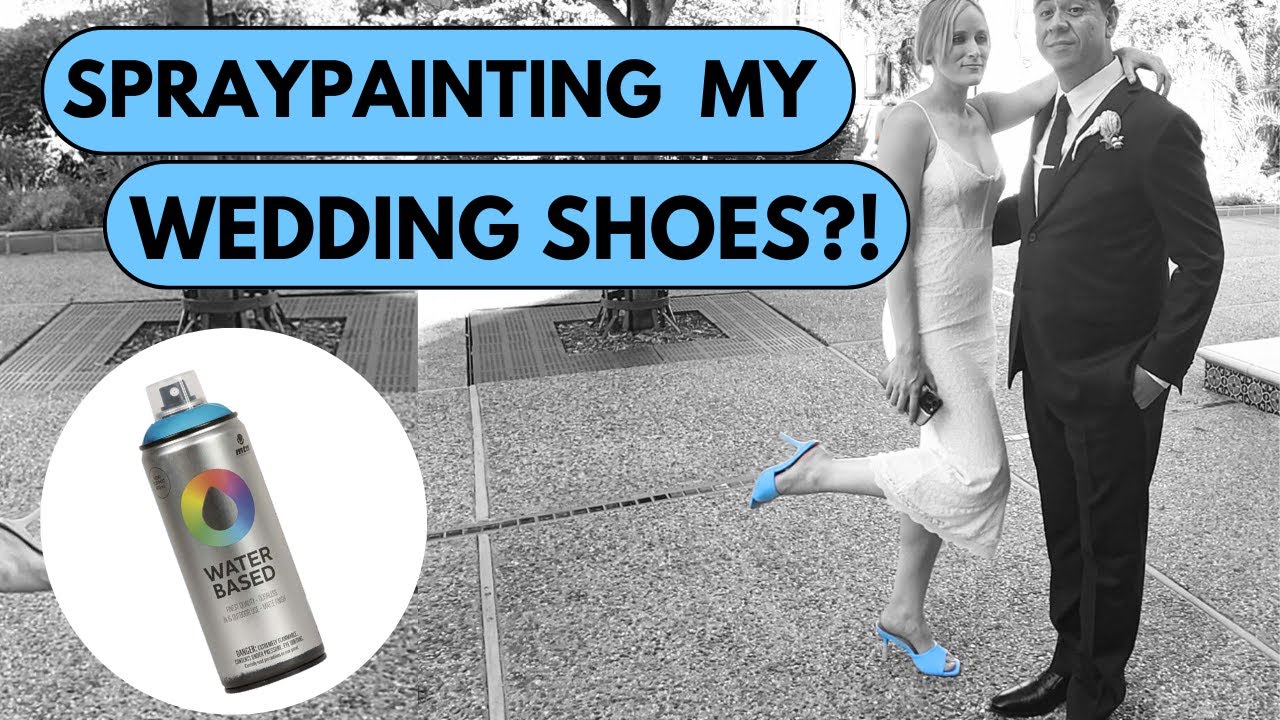 She spray-painted her wedding shoes and somehow it worked