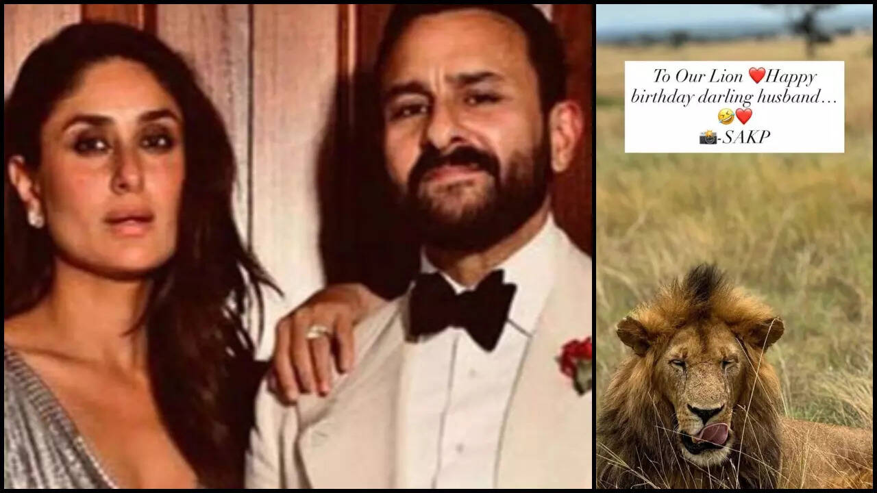 Kareena Kapoor Khan wishes her hubby Saif Ali Khan with a goofy ...
