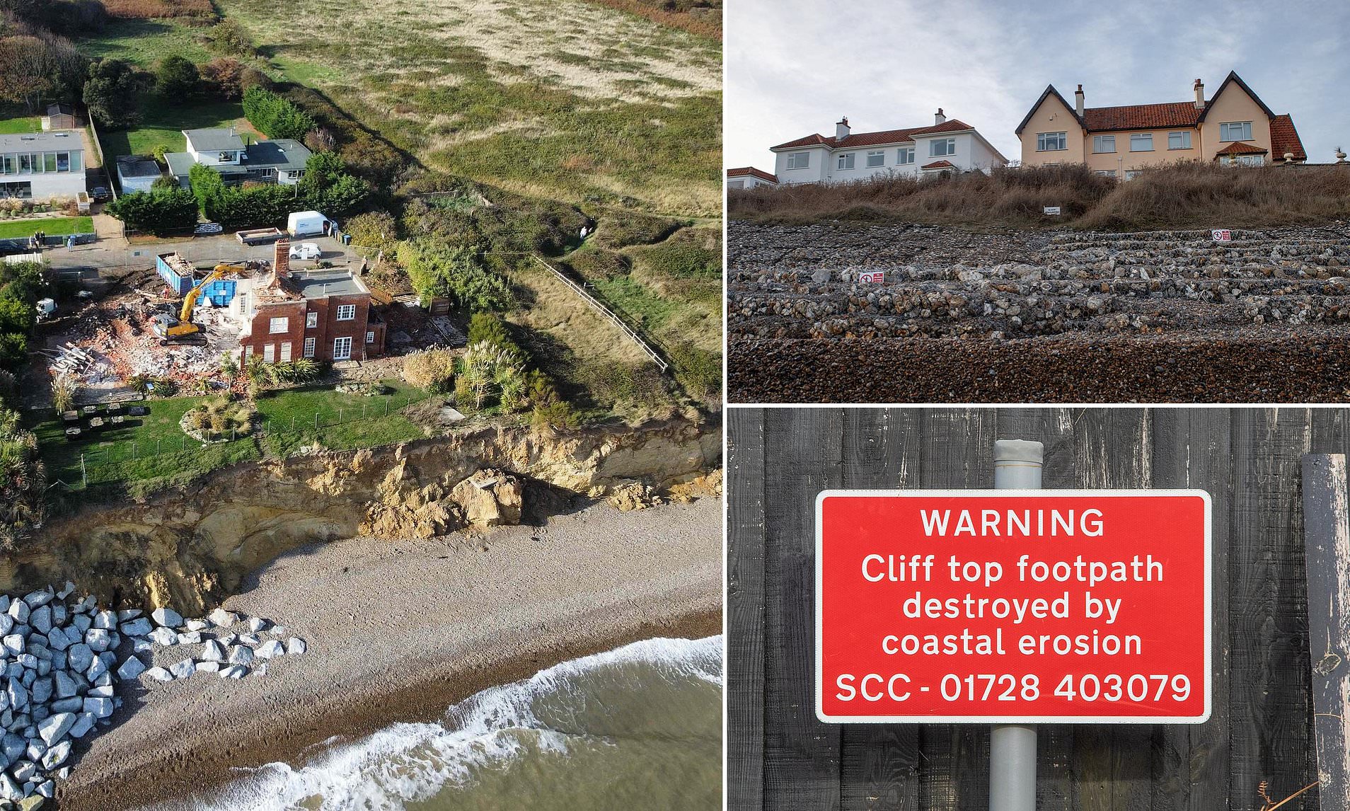 Row of £1million luxury homes facing falling into the North Sea without ...