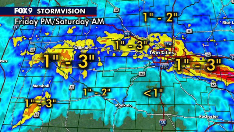 MN weather: Latest rain totals after Saturday morning storms