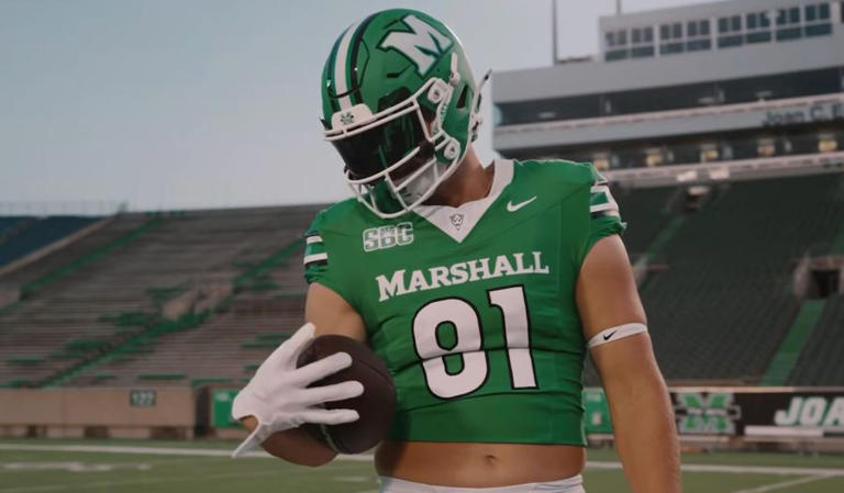 Marshall University Football debuts new green helmet for 2025 season