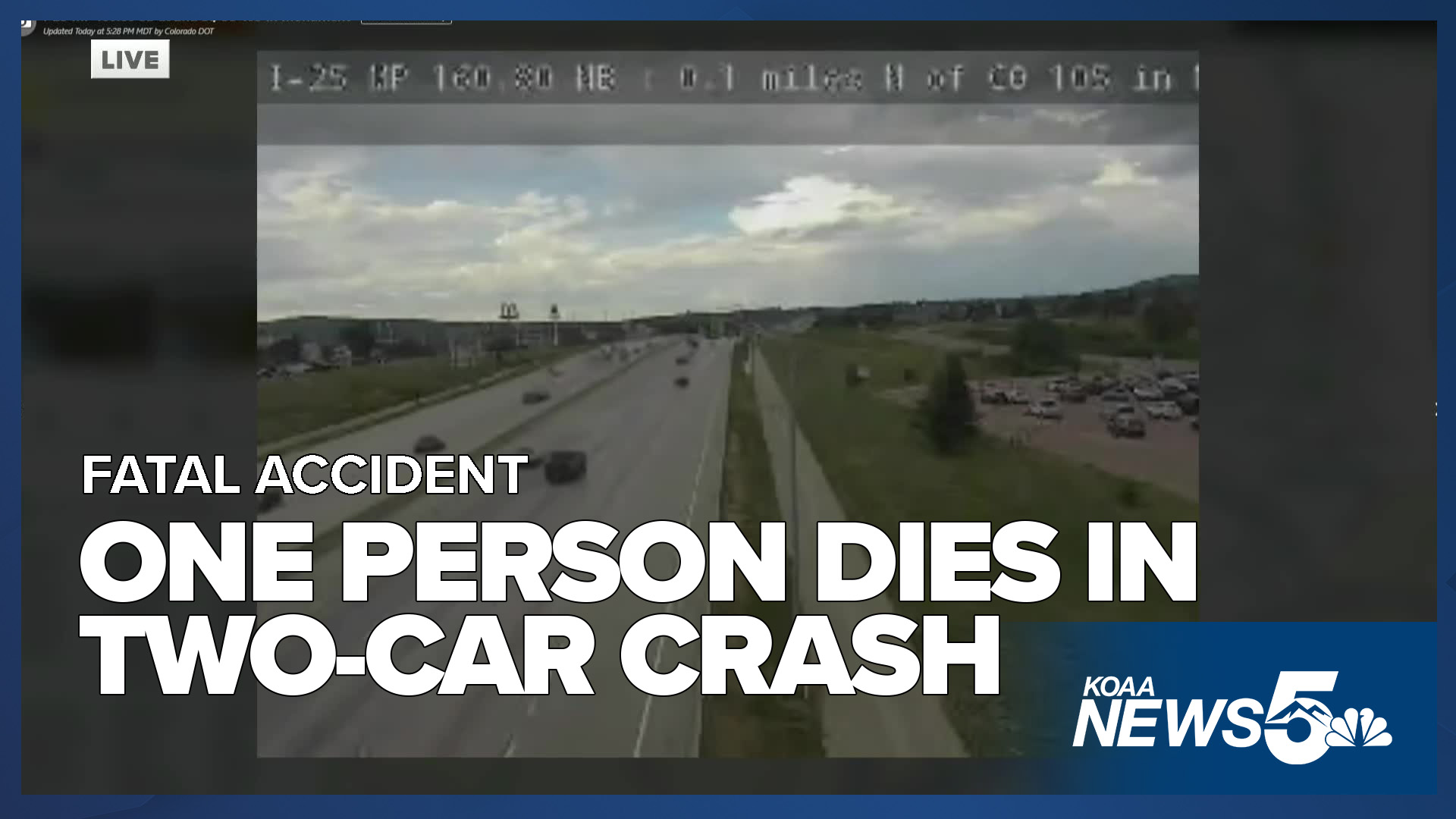 A crash north of Monument has killed one person and sent another to the ...