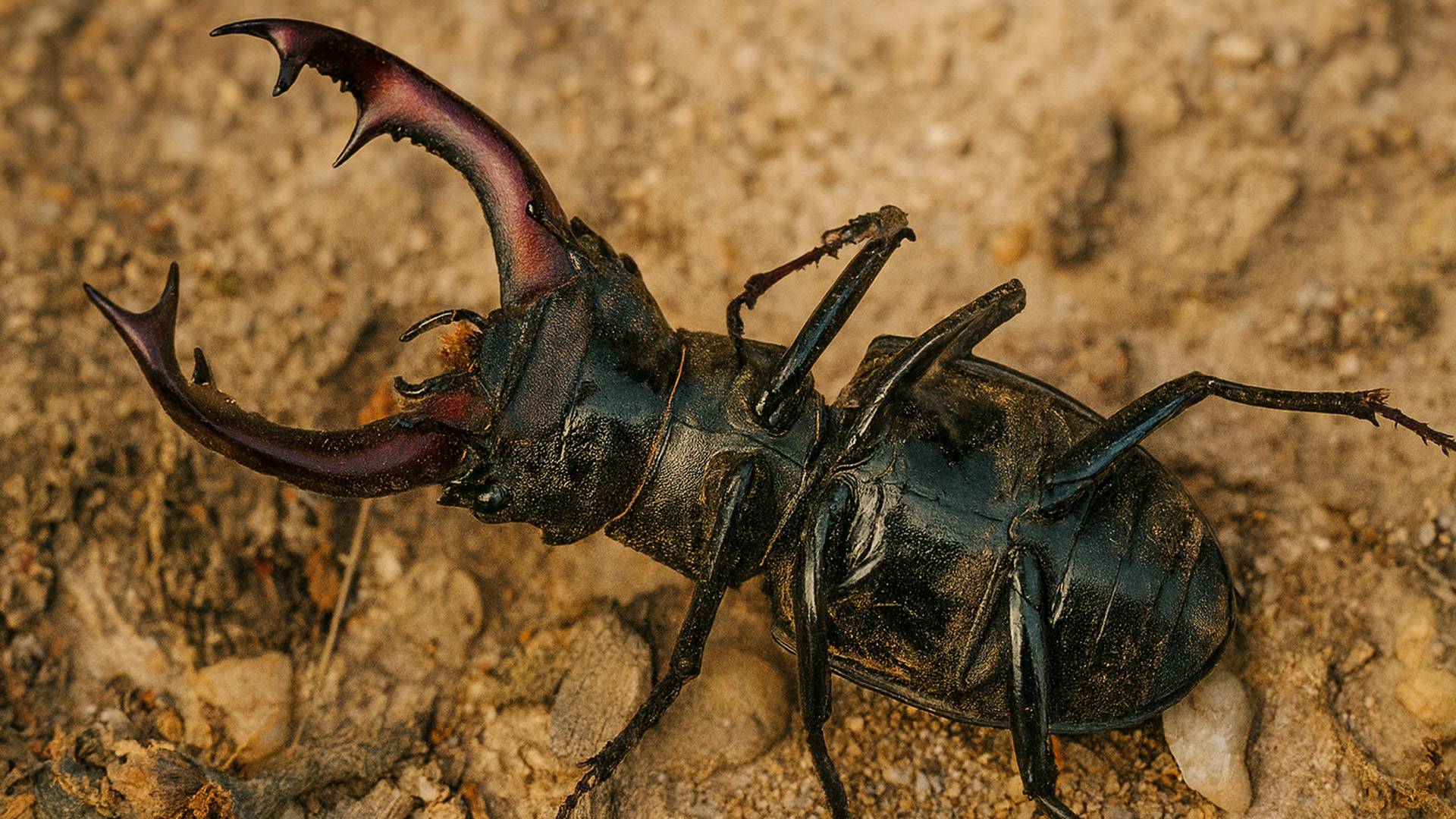 European stag beetle – Final moments among the ants