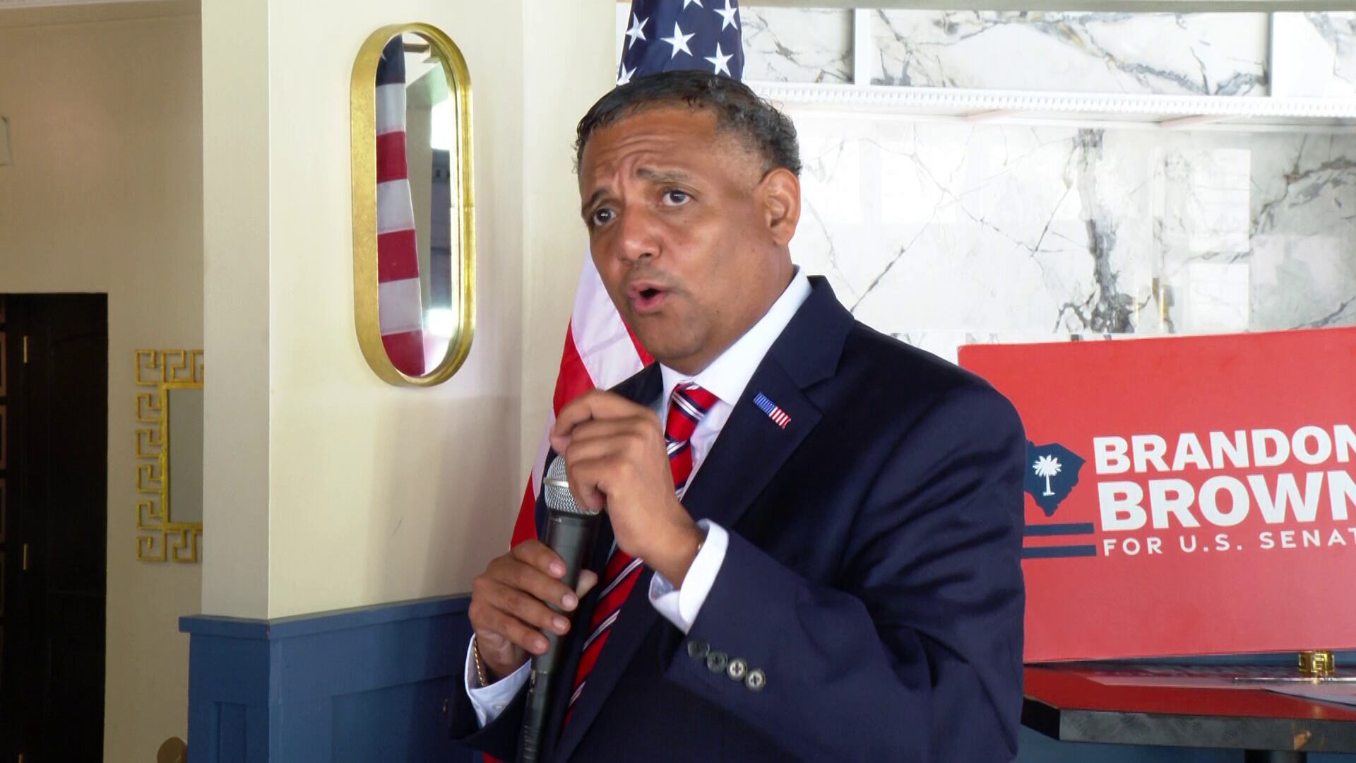 Democratic candidate for Senate Brandon Brown holds first campaign event