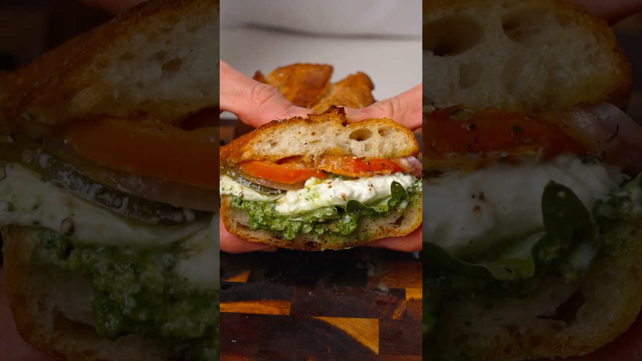 Roasted Veggie & Burrata Sandwich