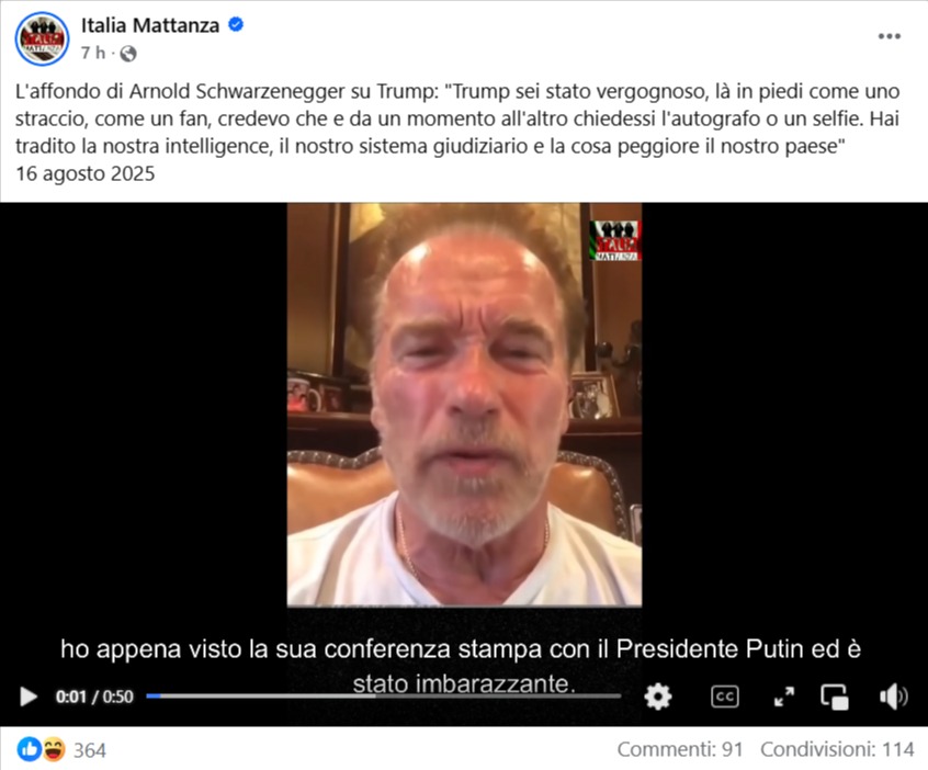 Schwarzenegger contro Trump dopo l’incontro con Putin in Alaska? Il ...