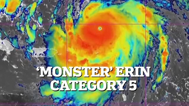 'Monster' Hurricane Erin strengthens to Category 5 storm