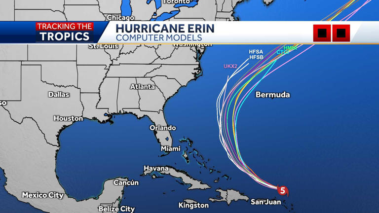 Tracking Hurricane Erin: Maps, spaghetti models and paths