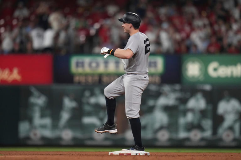 Yankees outslug Cardinals behind Ben Rice’s seven RBIs to take second ...